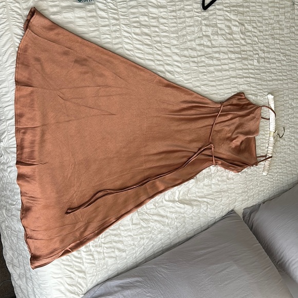 lilyful | Dresses | Satin Terracotta Colored Dress | Poshmark